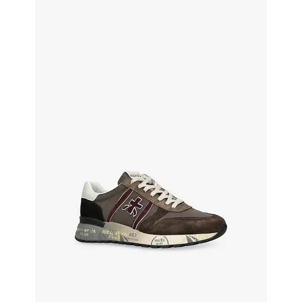 Premiata Lander Suede And Mesh Trainers - Grey/d.cmb