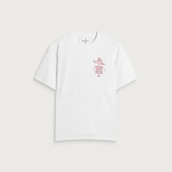 Edwin Ekoda Bath House Ts - White Garment Washed
