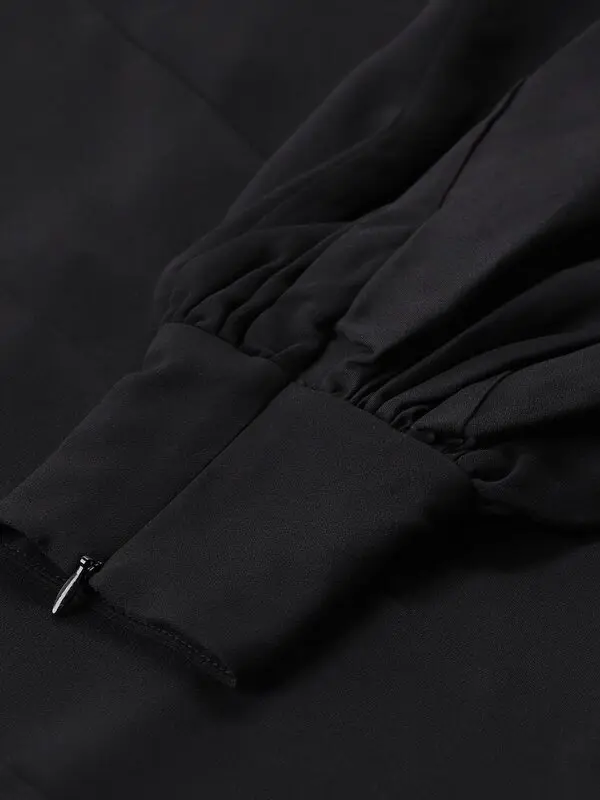 Zimmermann Long-sleeved Viscose Turtleneck With Zipped Cuffs - Black