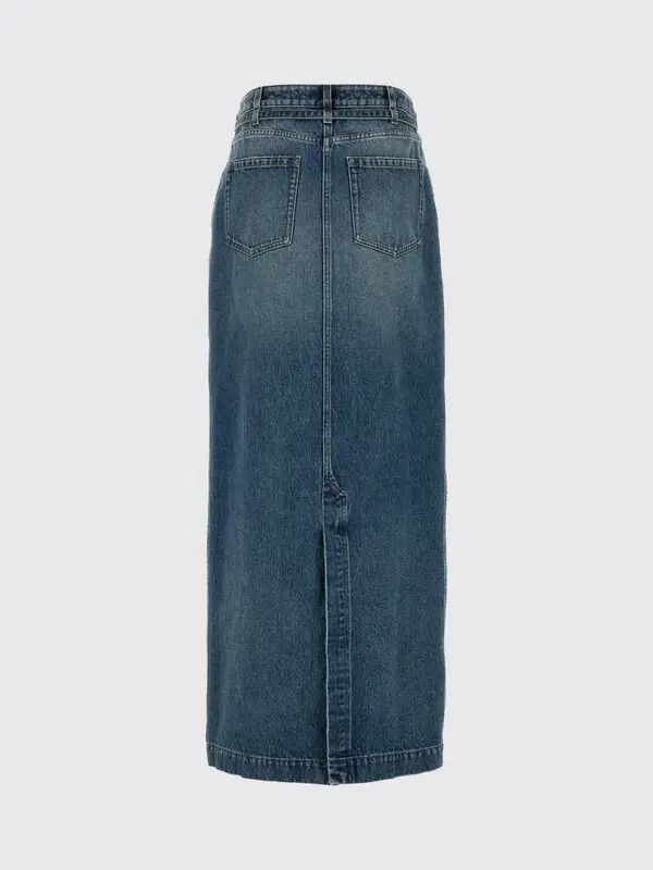Dries Van Noten High-waisted Denim Maxi Pencil Skirt With Front Slit