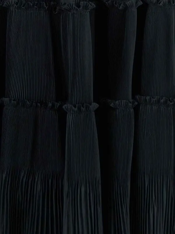 Blumarine High-waisted Pleated Crêpe Full Maxi Skirt - Black
