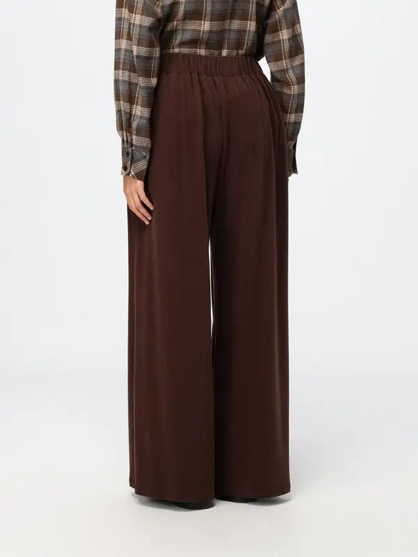 ELEH High-waisted Wide-leg Cotton Blend Trousers