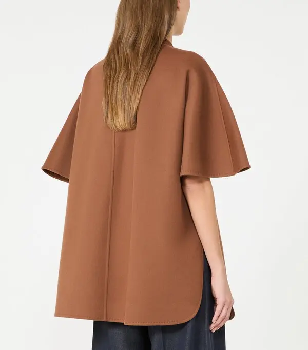 Max Mara Virgin Wool Drawstring Cape