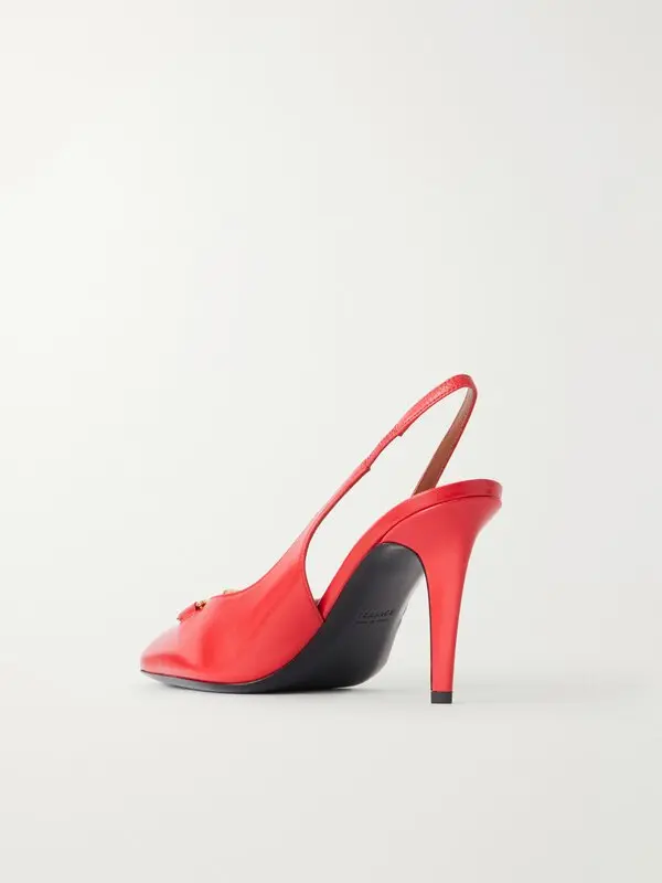 Versace Clelia 90 Medusa-embellished Leather Slingback Pumps - Red