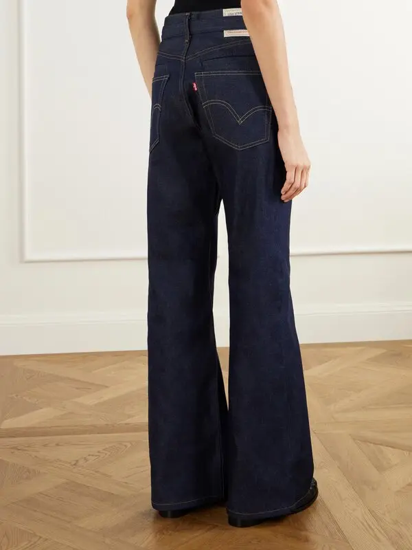 Sacai Levi's Belted Webbing-trimmed Mid-rise Flared Jeans