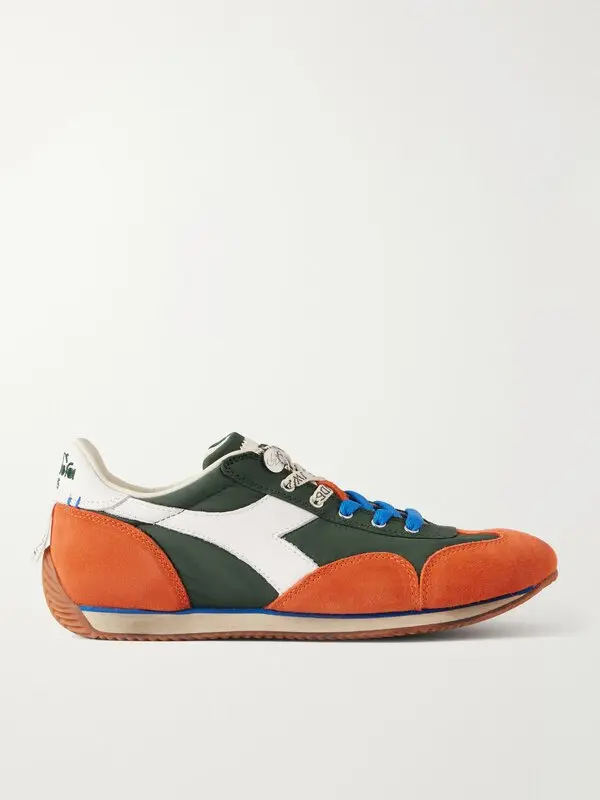 JW Anderson Diadora Equipe Leather And Suede-trimmed Shell Sneakers - Multi