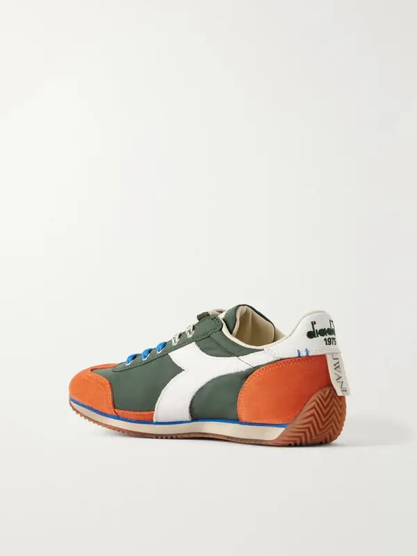 JW Anderson Diadora Equipe Leather And Suede-trimmed Shell Sneakers