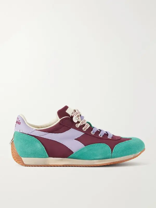 JW Anderson Diadora Equipe Leather And Suede-trimmed Shell Sneakers - Multi
