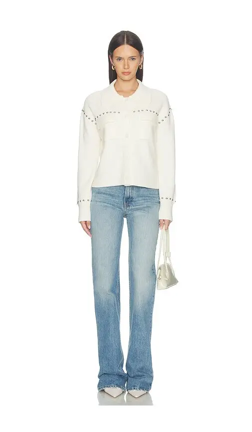 Central Park West Felix Studded Sweater Jacket
