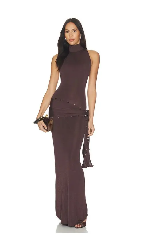 DE LA VALI Abril Maxi Dress In . Also - Brown