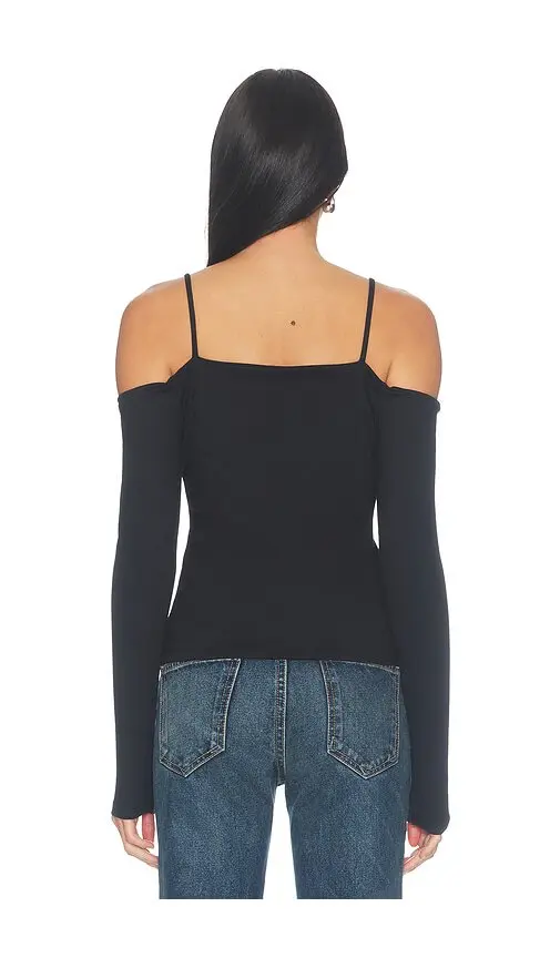 Susana Monaco Off Shoulder String Long Sleeve Top