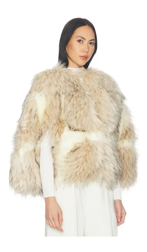 AKNVAS Page Faux Fur Cape In . Also