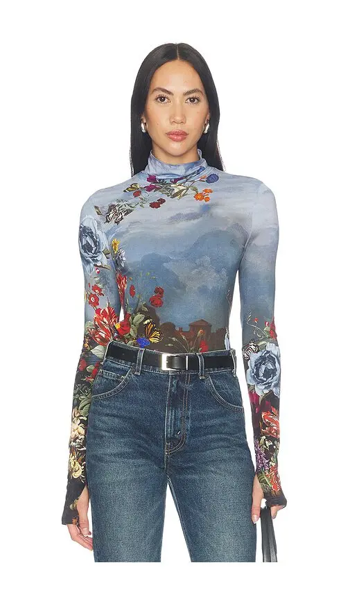 Alice + Olivia Delaina Longsleeve Turtleneck Top