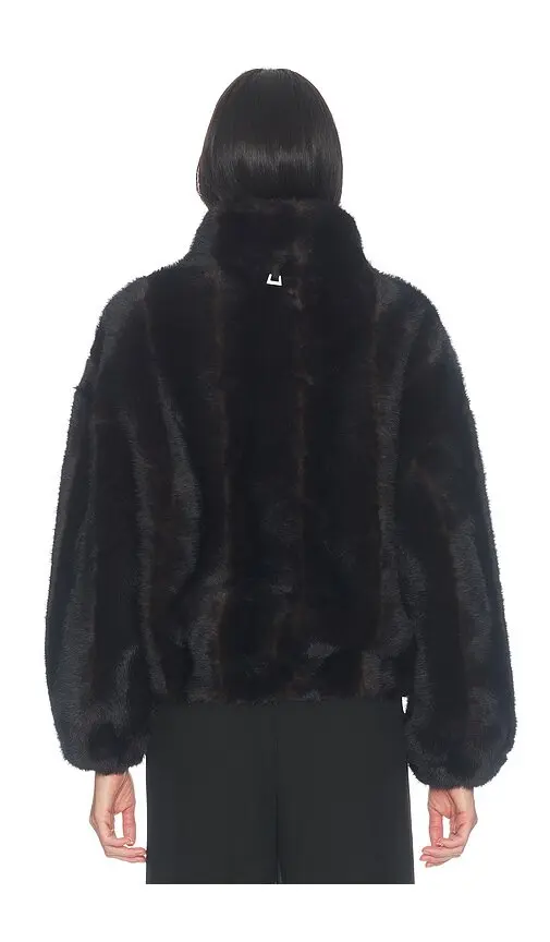 Apparis Iris Shaved Faux Mink Bomber - Black