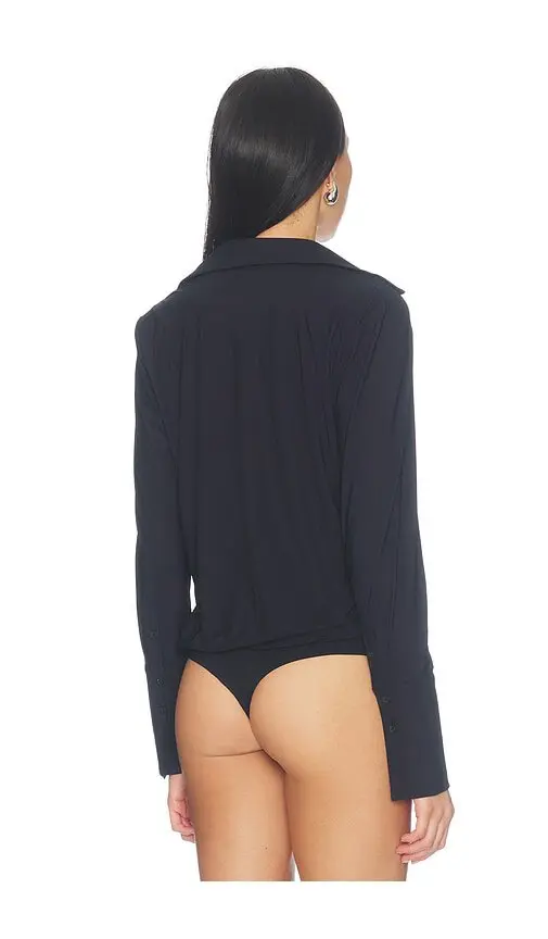 Commando Classic Blousey Button Down Bodysuit - Black