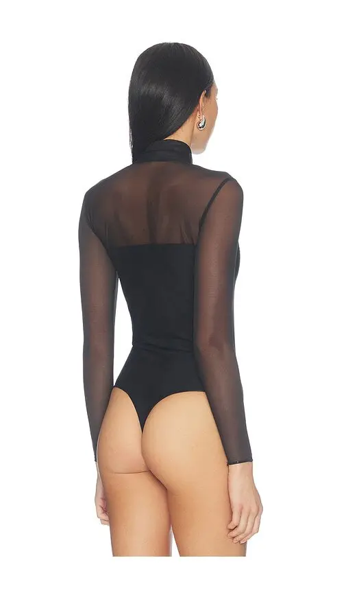 Commando Chic Mesh Mockneck Covered Bodysuit