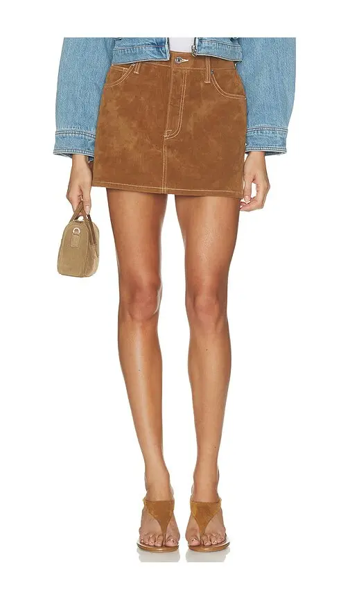 Good American The Better Than Suede Mini Skirt