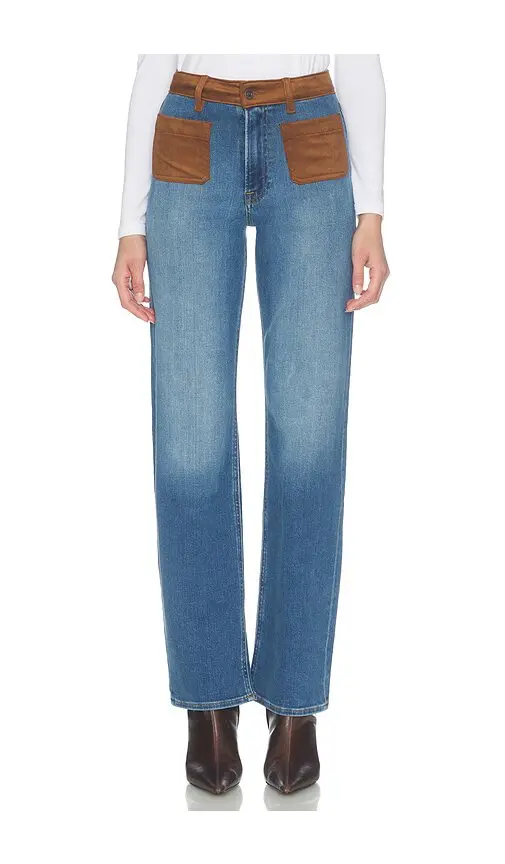 Good American Soft Tech Good True Straight Jeans - Blue