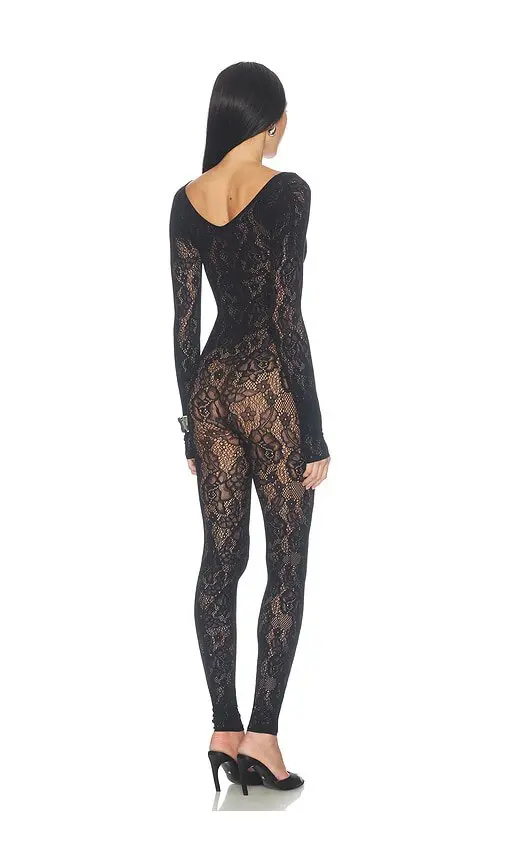Wolford Infinite Rose Net Jumpsuit In . Also