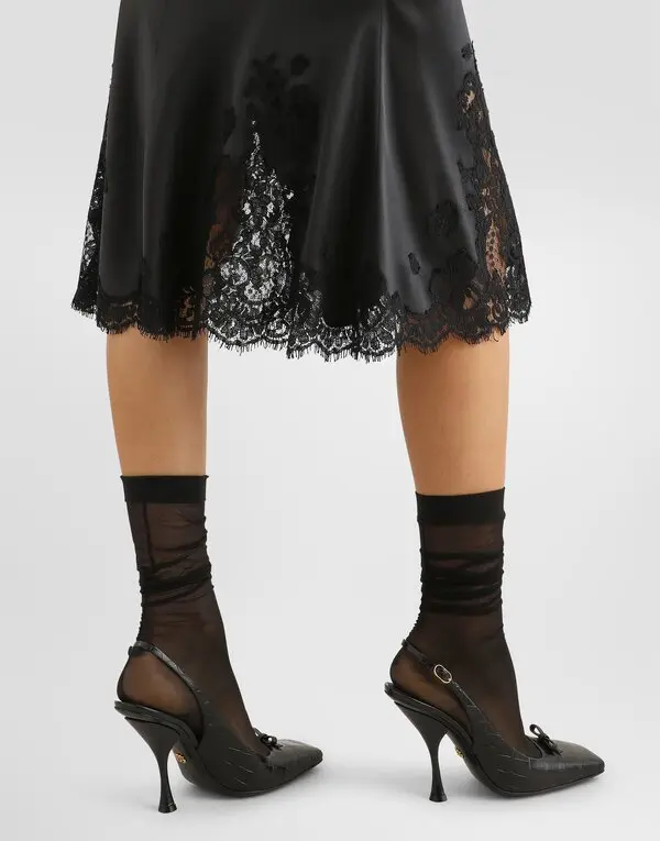 Dolce & Gabbana Satin Skirt Collection Silk
