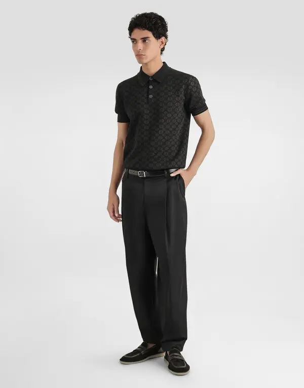 Dolce & Gabbana Micro-dot Stitch Polo Shirt Sweaters And Cardigans
