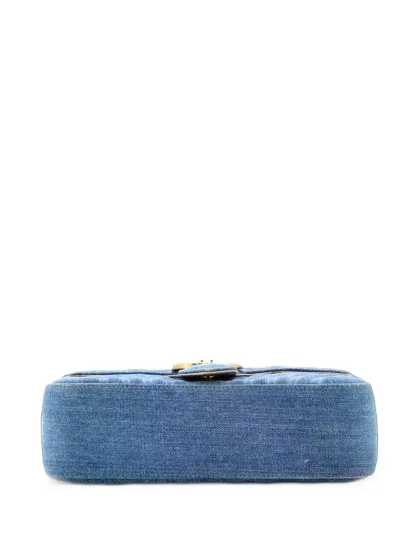 Gucci Pearly Gg Marmont Flap Bag Matelasse Denim Small Shoulder Bag
