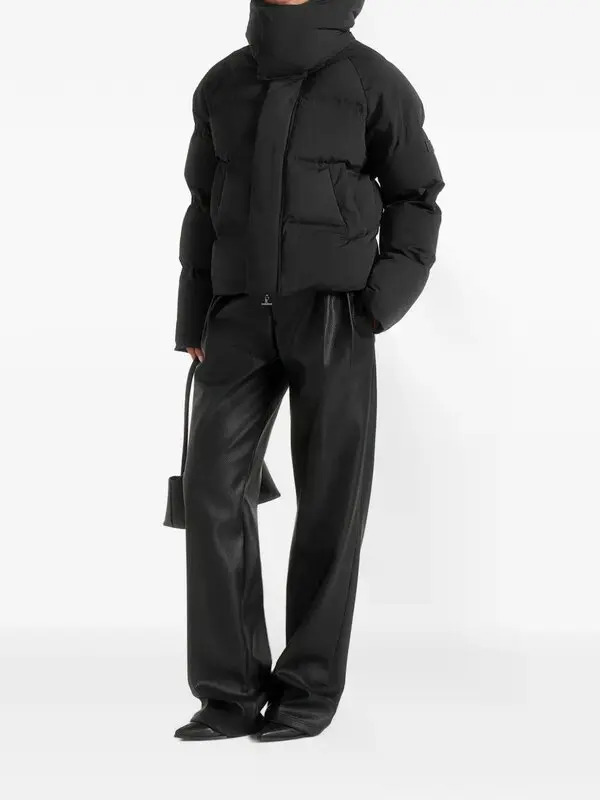 Manière De Voir Bradley Cropped Raglan Wrap Neck Puffer Jacket