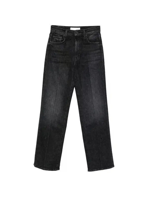 MOTHER Lil Rambler Zip Sneak Jeans - Black