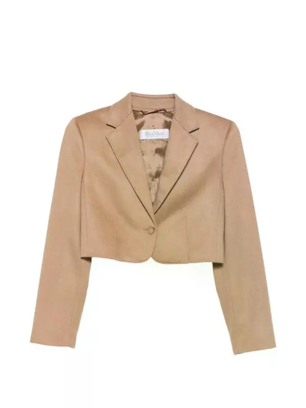 Max Mara Cropped Single-breasted Jacket - Neutrals