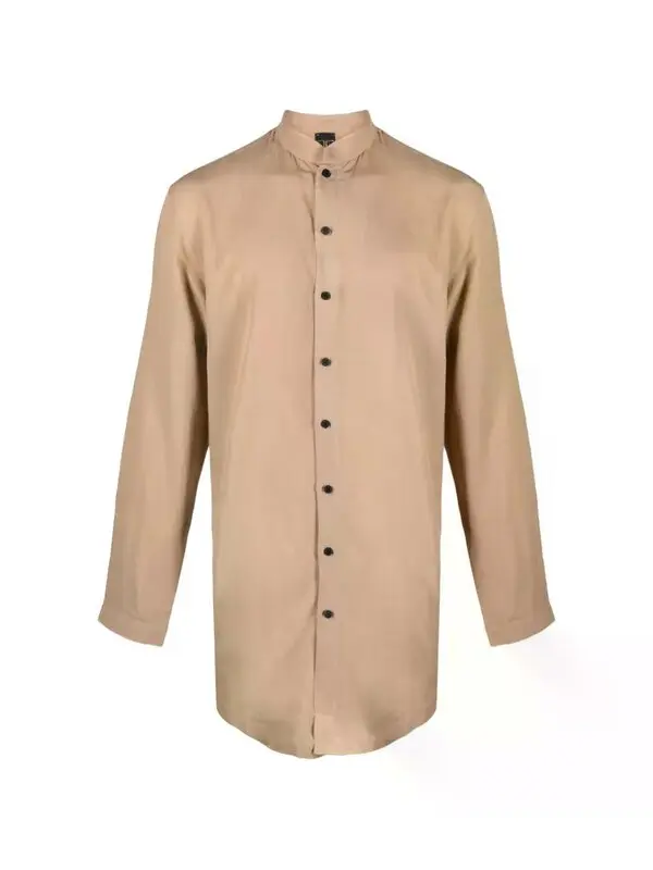 TESSITURA BODY COUTURE Mandarin-collar Long-sleeve Shirt - Neutrals