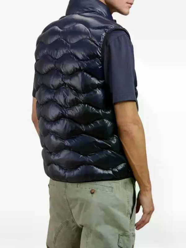 BLAUER. Quilted Logo-patch Gilet