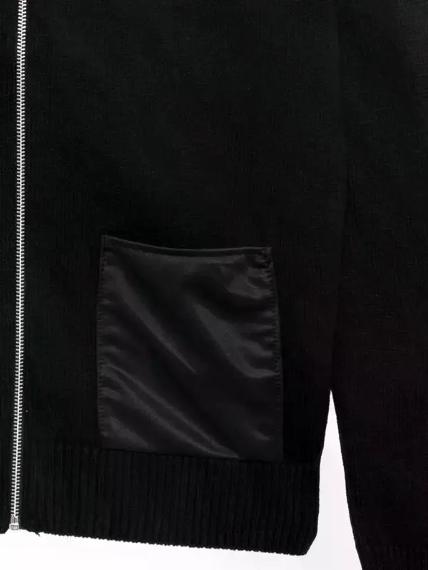 LES HOMMES Zip-up Cardigan - Black