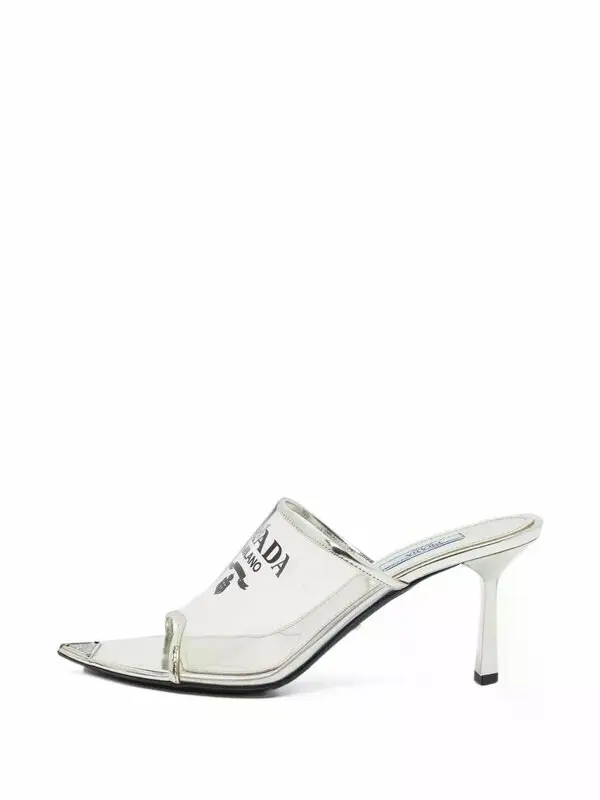 Prada Plexiglass Transparent Sandals - Silver