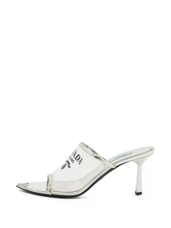 Prada Plexiglass Transparent Sandals - Silver