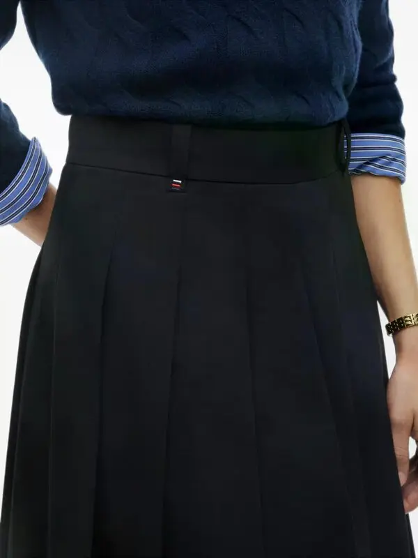 Tommy Hilfiger Pleated A-line Midi Skirt