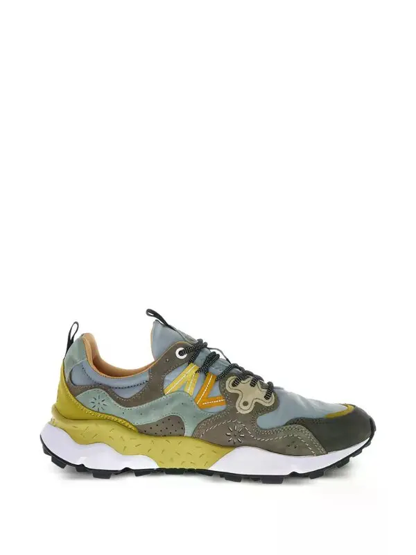 FLOWER MOUNTAIN Yamano 3 Panelled Suede Sneakers - Grey
