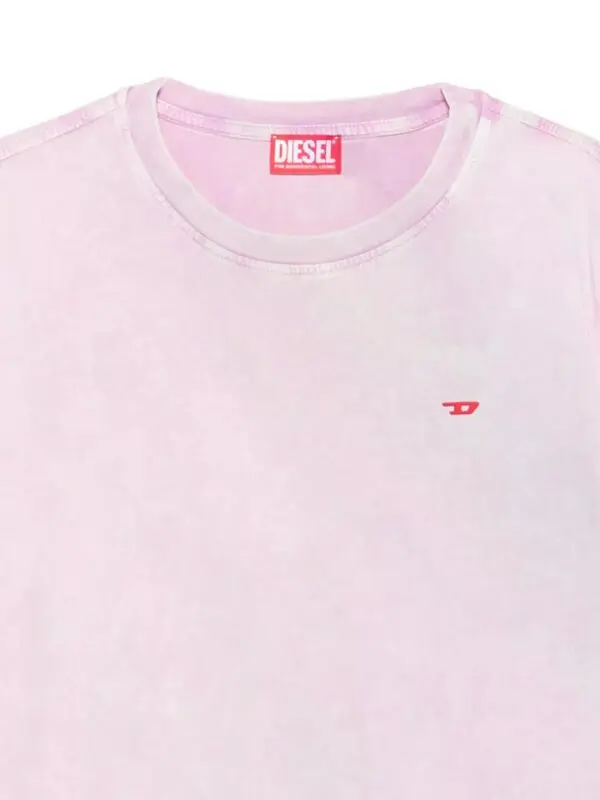 DIESEL® Logo-embroidered Acid-wash T-shirt