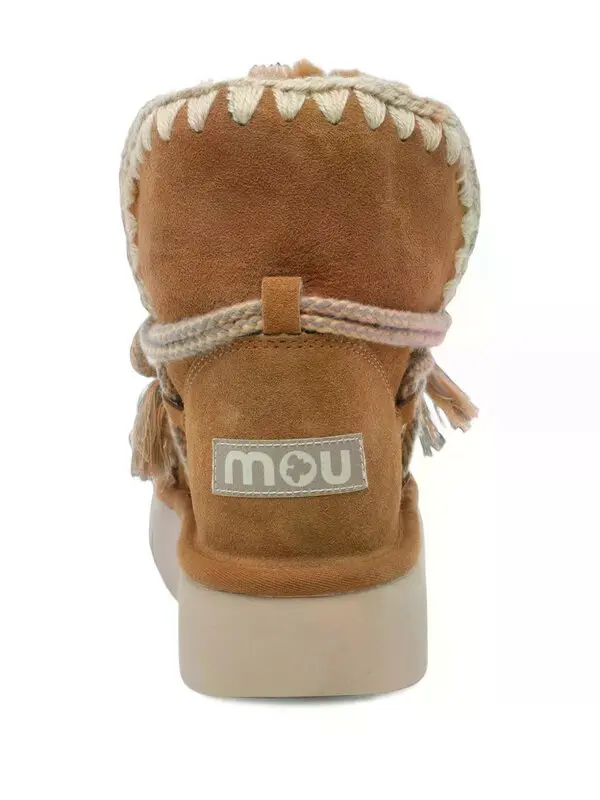 Mou Crochet-trim Lace-up Boots
