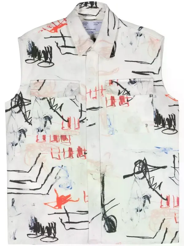 Études Studio Stringer Twill Vest - White