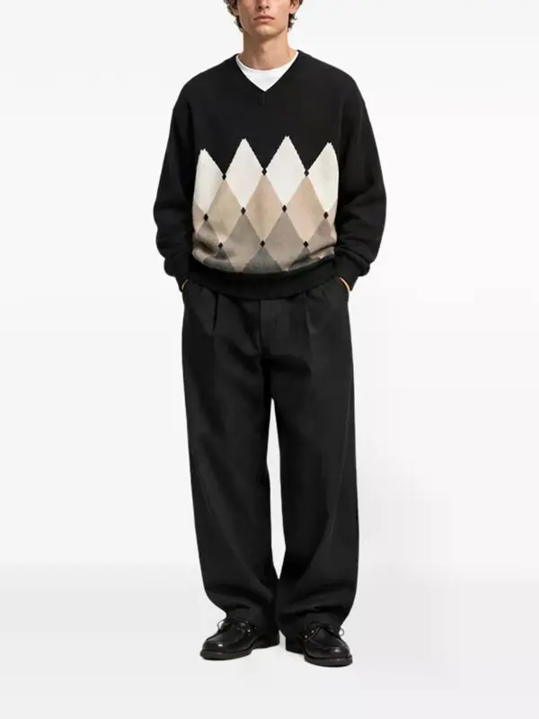 BALLANTYNE Argyle V-neck Sweater