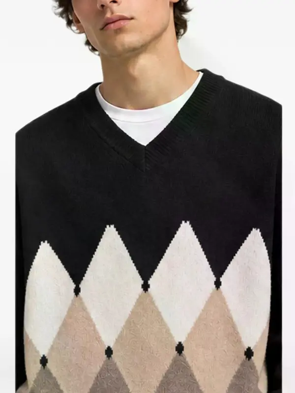 BALLANTYNE Argyle V-neck Sweater