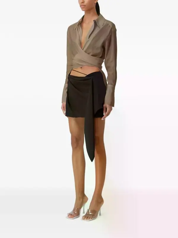 Gauge81 Sabinas Silk Wrap Shirt - Neutrals