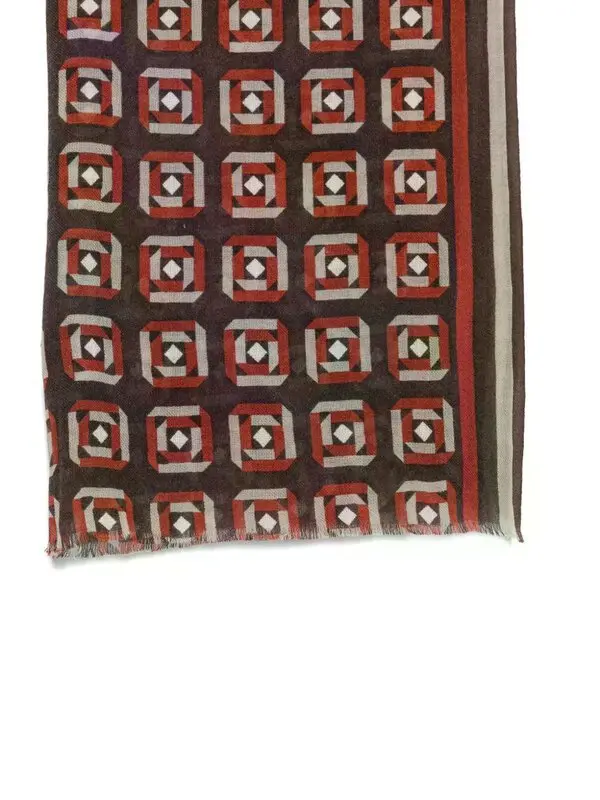 BAOBAB Geometric-print Frayed Scarf