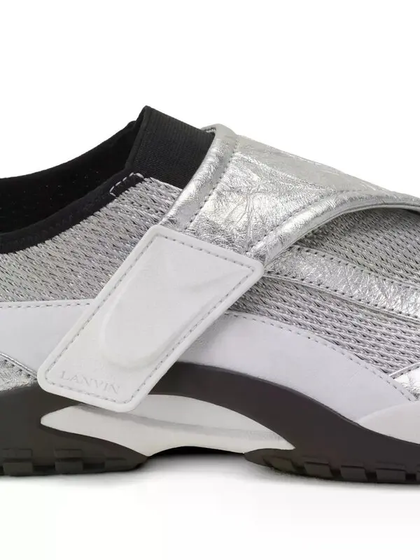 LANVIN Metallic-strap Sneakers - Silver