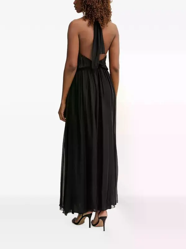 HAVEONE Pleated Halterneck Maxi Dress