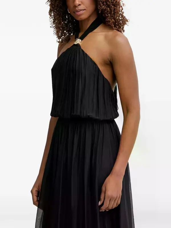 HAVEONE Pleated Halterneck Maxi Dress