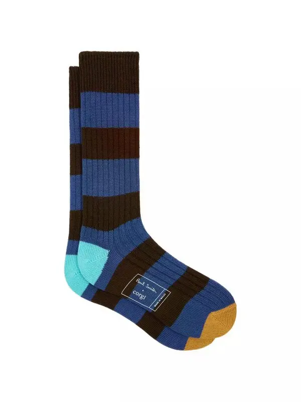 Paul Smith Striped Ribbed-knit Socks