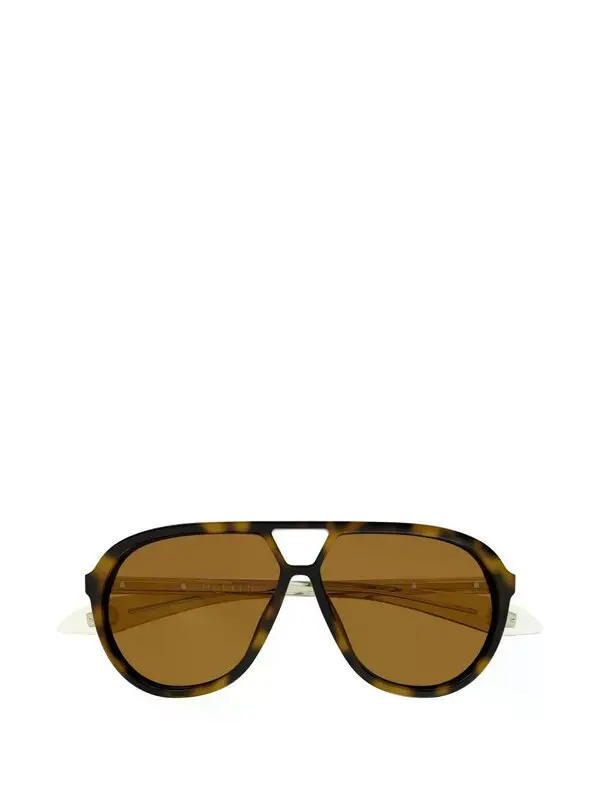 Alexander McQueen Tortoiseshell-effect Pilot-frame Sunglasses - Brown