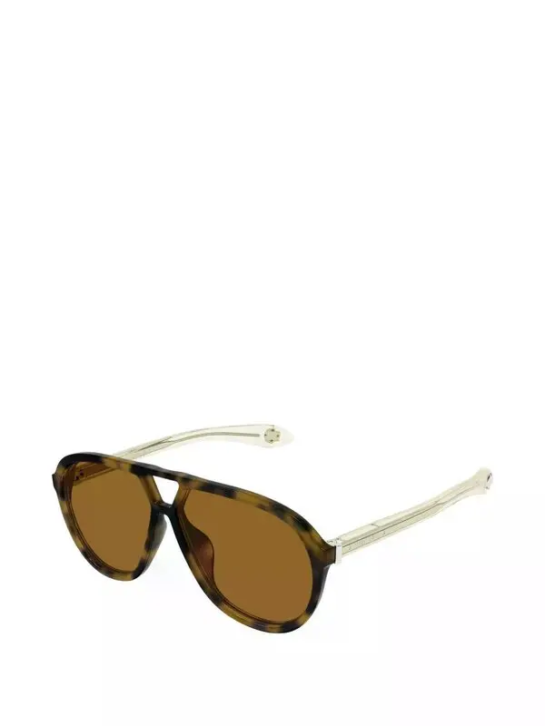 Alexander McQueen Tortoiseshell-effect Pilot-frame Sunglasses