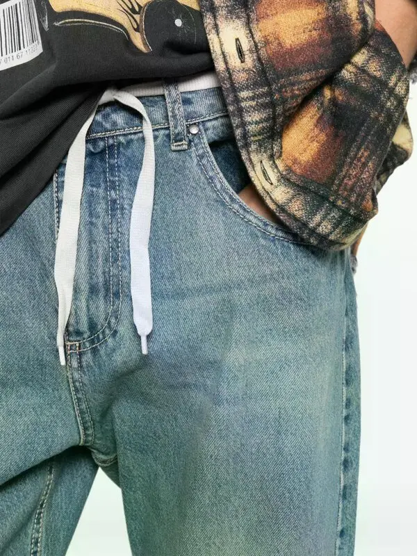 GOD SAVE DENIM Faded Straight-leg Jeans
